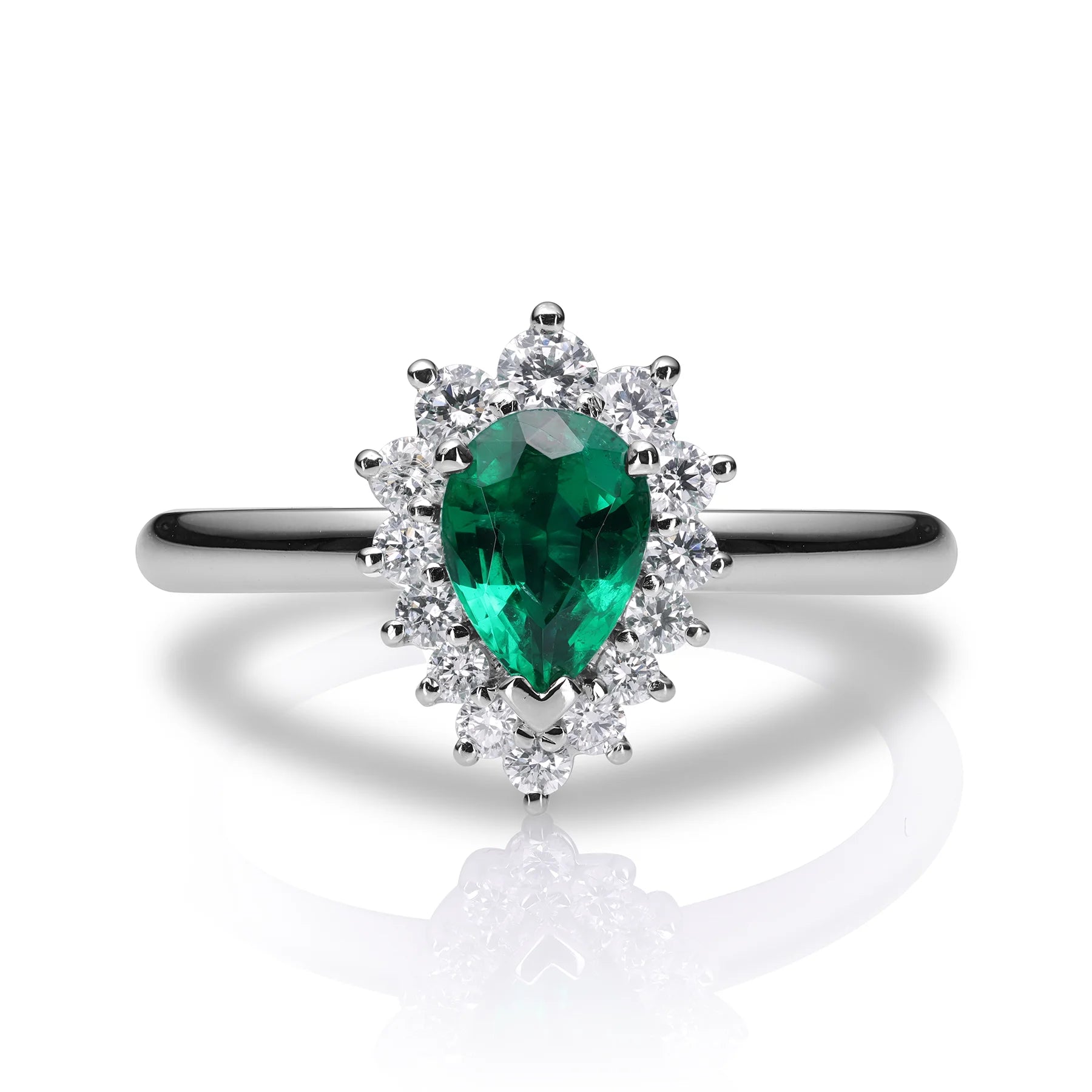 Emerald halo engagement ring store