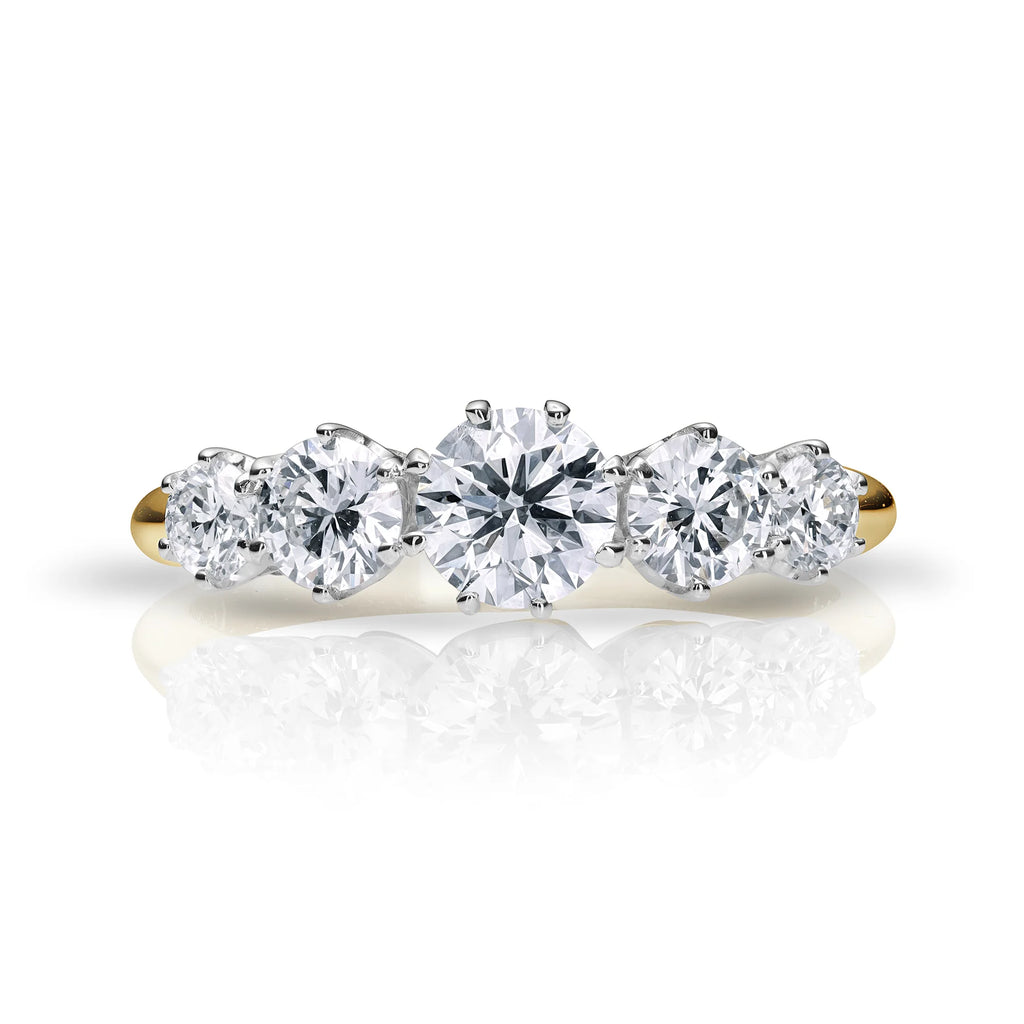 Five Diamond Engagement Ring - Grace - Platinum – Paul Bram