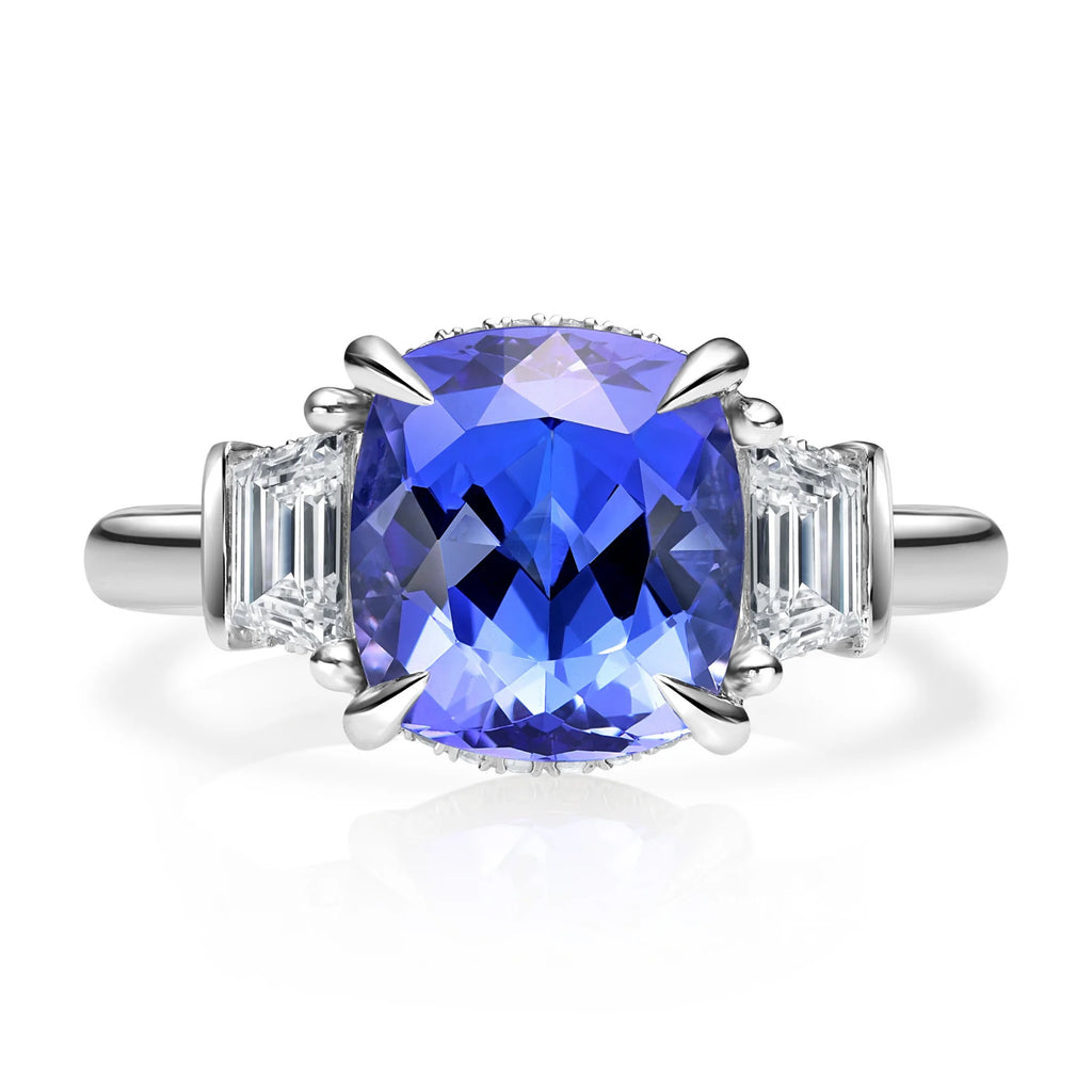 Tanzanite & Diamond Trilogy Ring - Memphis - Platinum – Paul Bram