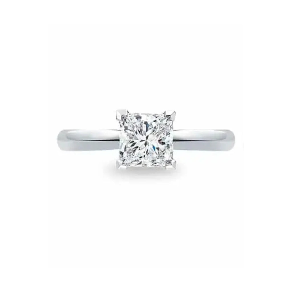 Princess Cut Solitaire Ring - Jane - Two Tone | 18ct White & Yellow ...