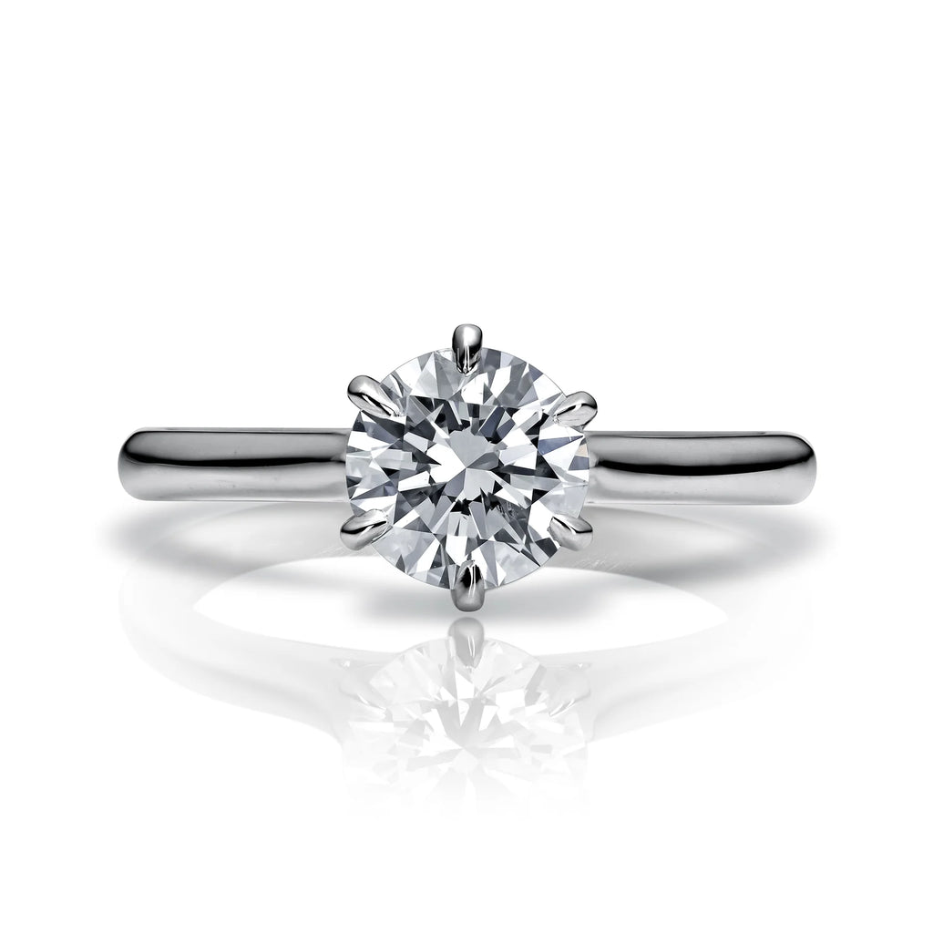 Tabitha - 6Claw - Paul Bram Classic Solitaire Ring - 18ct White Gold